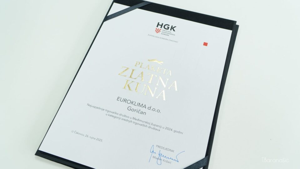 GORIČAN Euroklima d.o.o. dobitnik plakete Zlatne kune - eMedjimurje.hr
