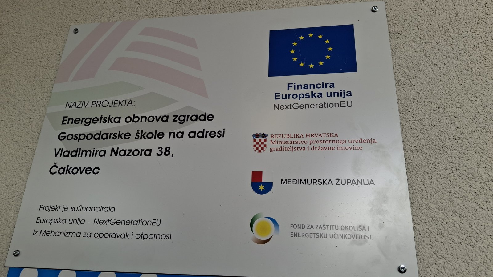 PRVI DAN ŠKOLE Završena energetska obnova Gospodarske škole Čakovec ...